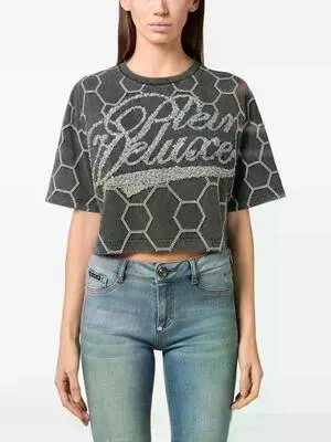 Philipp Plein Cropped T-shirt Plein Deluxe Crystal