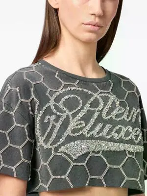 Philipp Plein Cropped T-shirt Plein Deluxe Crystal