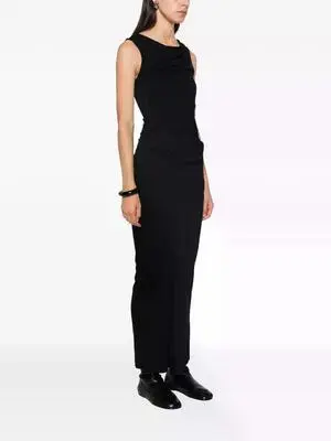 ENTIRE STUDIOS Draped Sleeveless Maxi Dress - Black