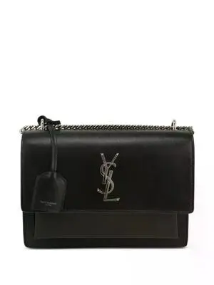 Saint Laurent 2010s Medium Sunset Shoulder Bag Black