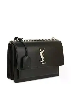 Saint Laurent 2010s Medium Sunset Shoulder Bag - Black
