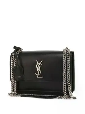 Saint Laurent 2010s Medium Sunset Shoulder Bag - Black