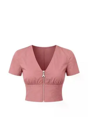 Patrizia Pepe Zip-up Bow-detail Top
