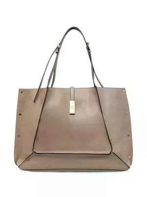 POLLINI Stud-embellished Leather Shoulder Bag - Neutrals