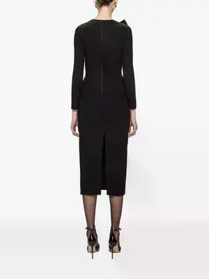 NISSA Lurex Crepe Bow-detail Midi Dress
