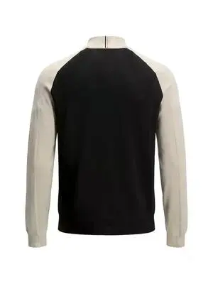 BOSS Color-blocked Sweater With Zipper Neck - Black