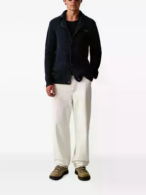 AERONAUTICA MILITARE Ribbed-knit Patch-pocket Cardigan