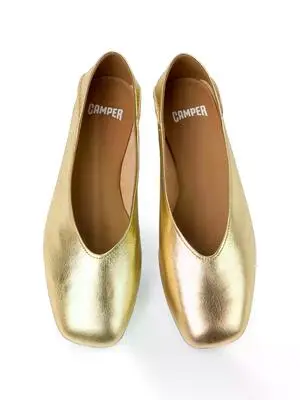 Camper Casi Myra Leather Ballet Flats - Gold