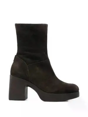 WONDERS Lady 101 Suede Platform Ankle Boots - Brown