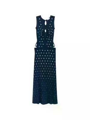 Rabanne Embellished Cut-out Maxi Dress - Blue