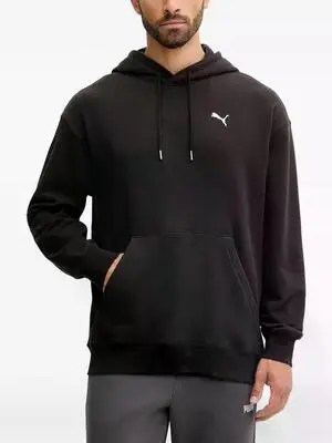 PUMA Logo-embroidered Drawstring Hoodie - Black