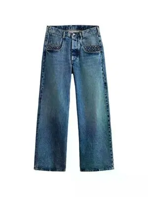 MAISON MARGIELA Paisley-panelled Straight-leg Jeans