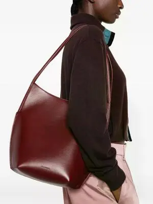 JIL SANDER Kante Logo-debossed Leather Tote Bag - Red