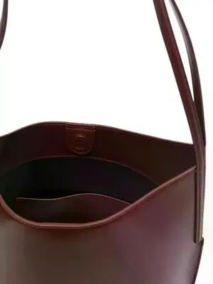 JIL SANDER Kante Logo-debossed Leather Tote Bag - Red