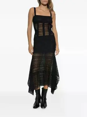 Alexander McQueen Asymmetric Lace-knit Midi Dress