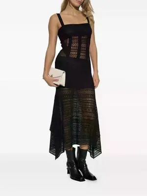 Alexander McQueen Asymmetric Lace-knit Midi Dress
