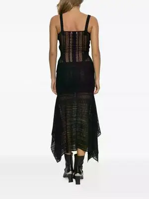 Alexander McQueen Asymmetric Lace-knit Midi Dress