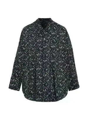 R13 Butterfly-print Oversized Shirt - Black
