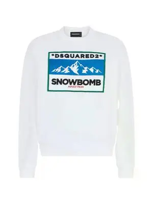 Dsquared2 Just Right Fit Graphic-print Crew-neck Cotton Sweatshirt