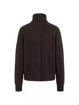 Peserico Roll-neck Ribbed-knit Sweater - Brown
