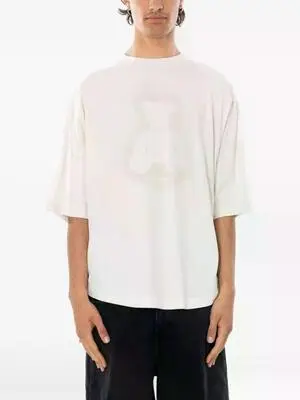 Palm Angels Spray Bear Cotton T-shirt - White