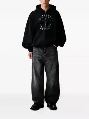Vetements Graphic-print Washed-effect Hoodie