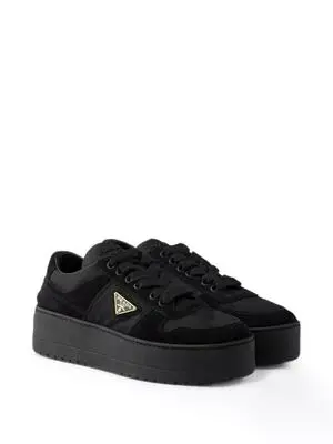 Prada Downtown Bold Re-nylon And Suede Sneakers