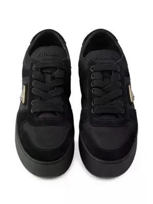 Prada Downtown Bold Re-nylon And Suede Sneakers