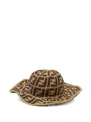Fendi Patterned Crochet Hat