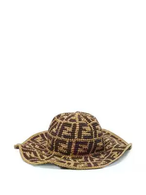 Fendi Patterned Crochet Hat