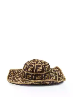 Fendi Patterned Crochet Hat