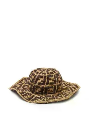 Fendi Patterned Crochet Hat