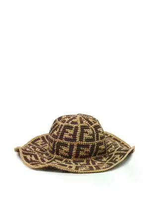 Fendi Patterned Crochet Hat