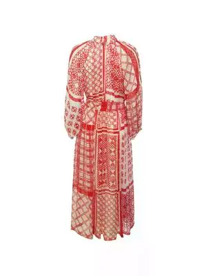 Fendi Geometric-print Belted Maxi Dress