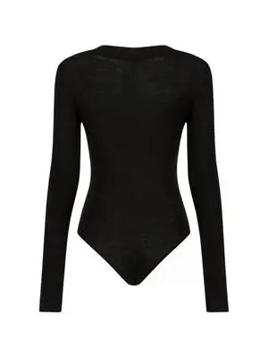 ENTIRE STUDIOS Scoop-neck Long-sleeve Bodysuit - Black