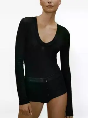 ENTIRE STUDIOS Scoop-neck Long-sleeve Bodysuit
