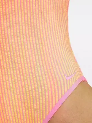 Nike Striped Scoop-neck Swimsuit
