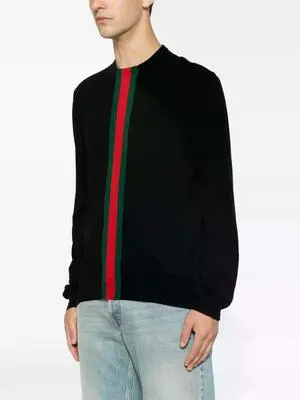 Gucci Web-stripe Cashmere Sweater - Black