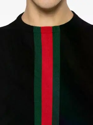 Gucci Web-stripe Cashmere Sweater - Black