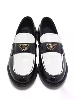 Prada Triangle-logo Loafers - Black