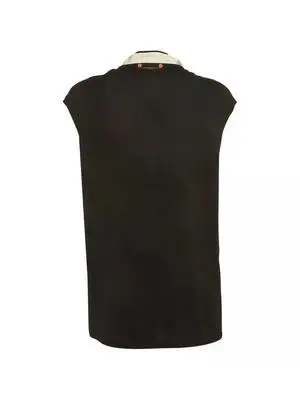Dolce & Gabbana Rose Appliqué Tie-collar Top