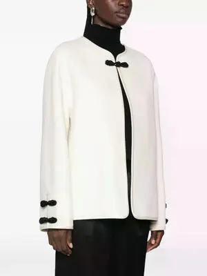 RÓHE Frog-fastening Collarless Jacket - Neutrals