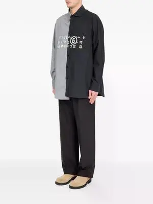 MAISON MARGIELA Logo-print Panelled Shirt - Black