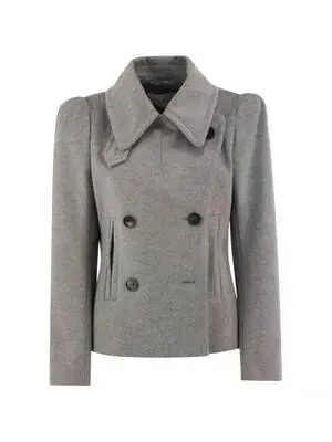 7 For All Mankind Double-breasted Half-belt Blazer - Grey