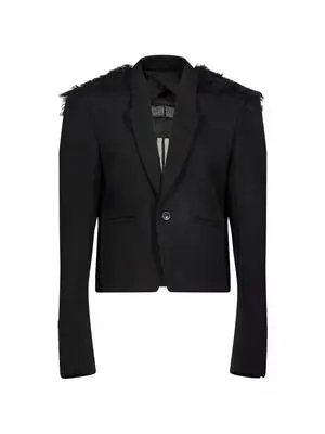 Rick Owens Fur-trim Tailored Blazer