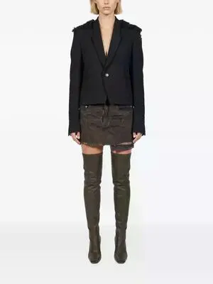 Rick Owens Fur-trim Tailored Blazer