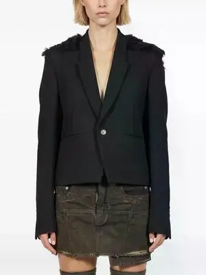 Rick Owens Fur-trim Tailored Blazer