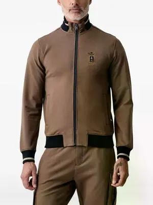 AERONAUTICA MILITARE Logo-embroidered Zip-up Sweatshirt - Brown