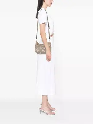 LOUIS VUITTON 2021-2026 Bicolor Monogram Empreinte Bagatelle Satchel