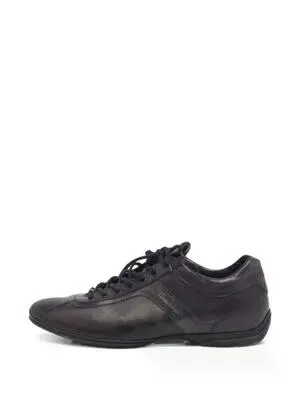 Santoni Leather-trim Lace-up Sneakers